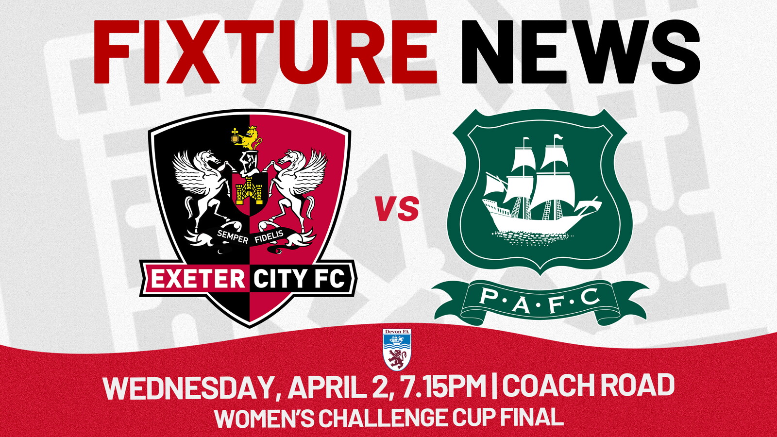 Fixture News: Devon FA Women's Challenge Cup Final | Exeter City F.C.